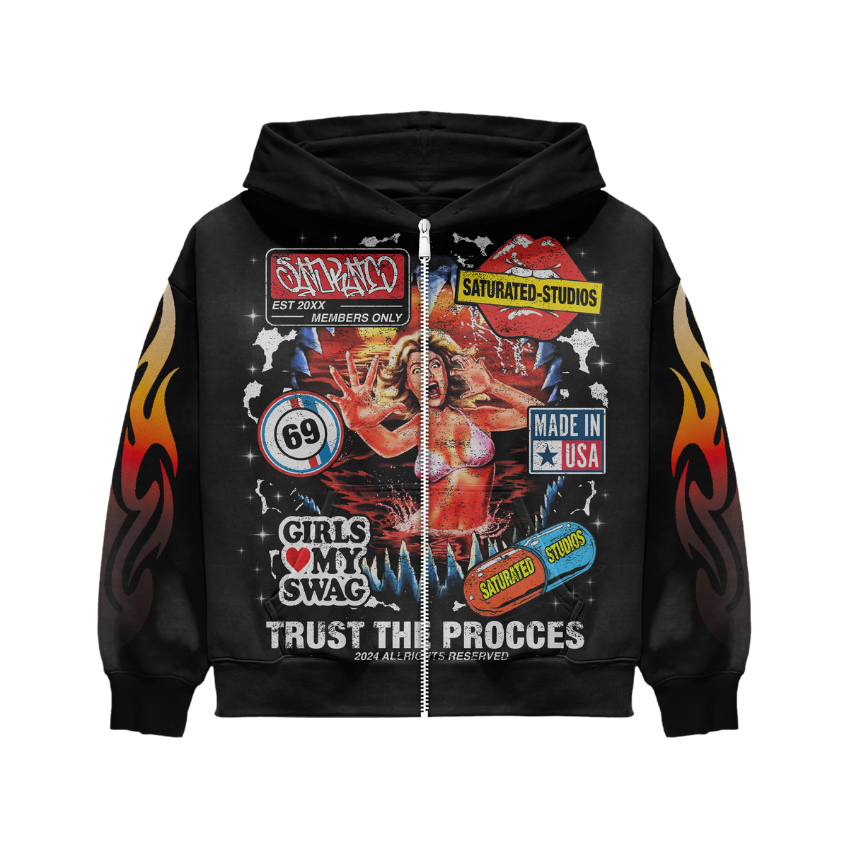 BLACK PROCESS HOODIE – Saturated studios